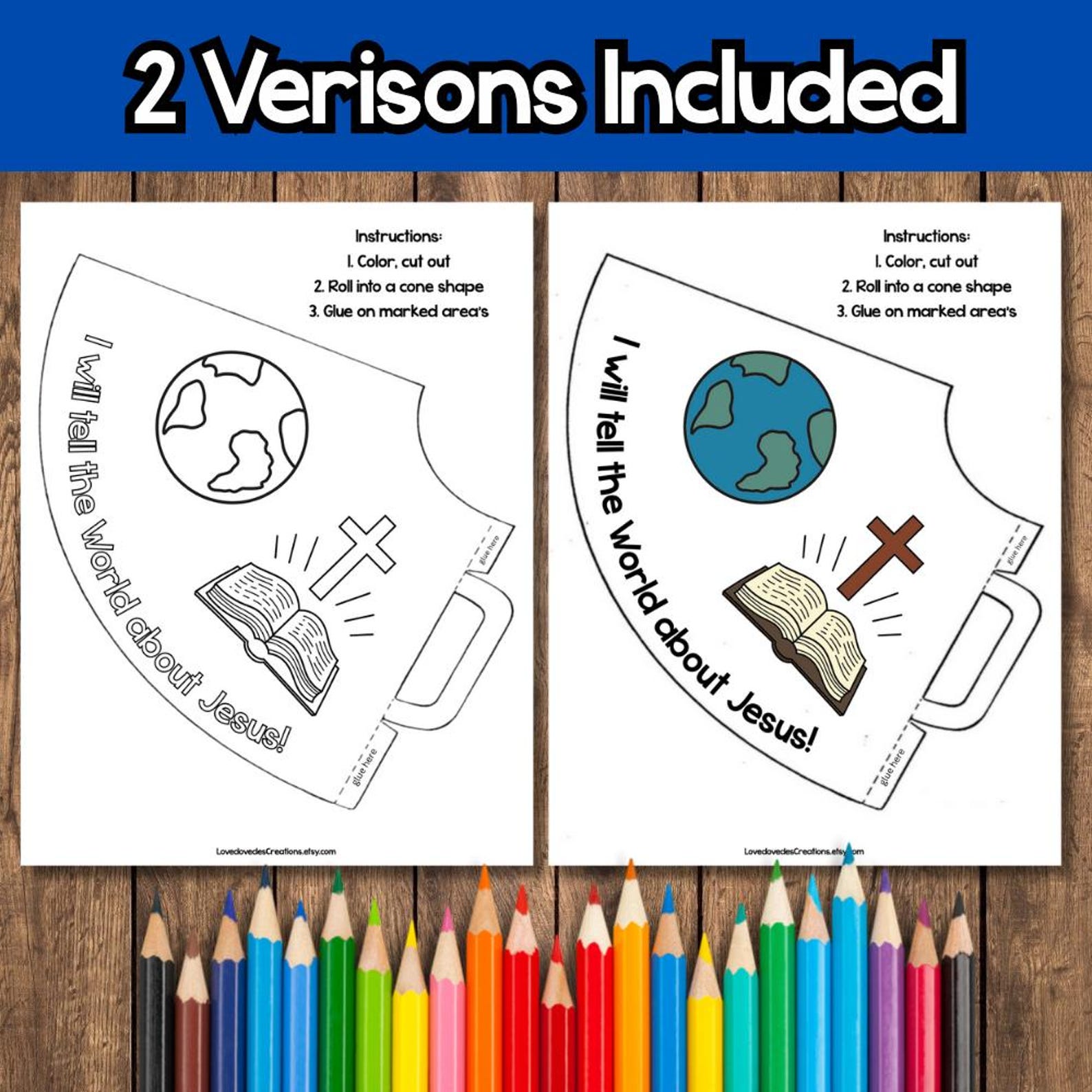The Great Commison Bible Craft and Coloring Page Sunday School Activity ...