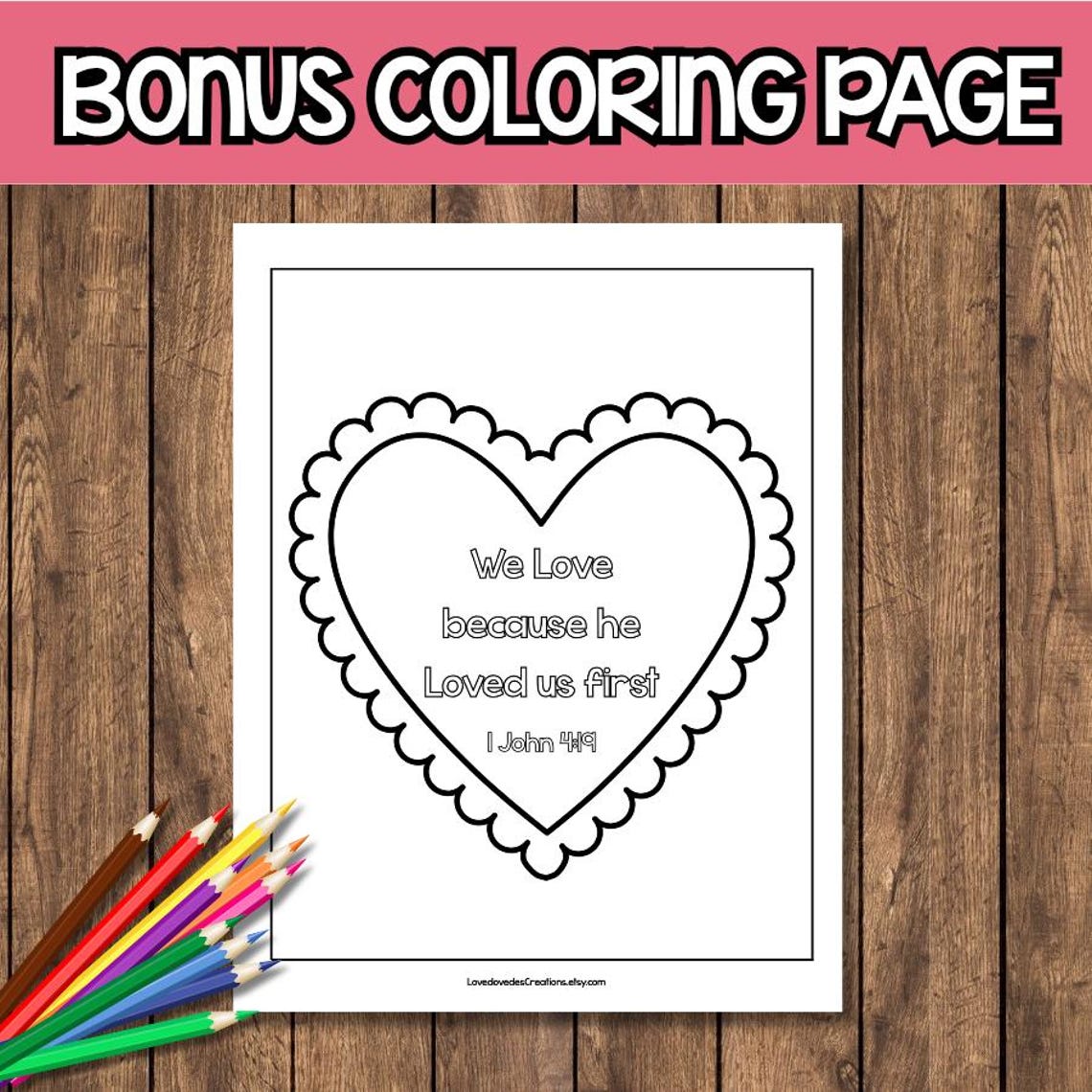 1 John 4:19 Bible Verse Heart Craft, Bible Valentine's Day Craft, Bible ...