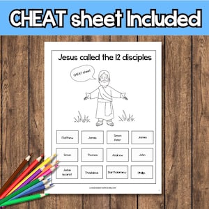 Jesus Chooses 12 Disciples Bible Printable, 12 Disciples Matching ...