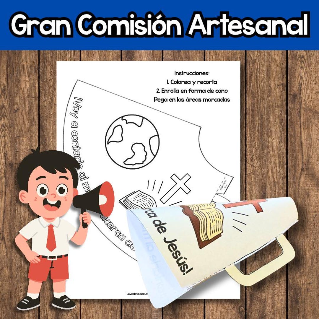Spanish Version the Great Commison Bible Craft and Coloring Page Sunday ...