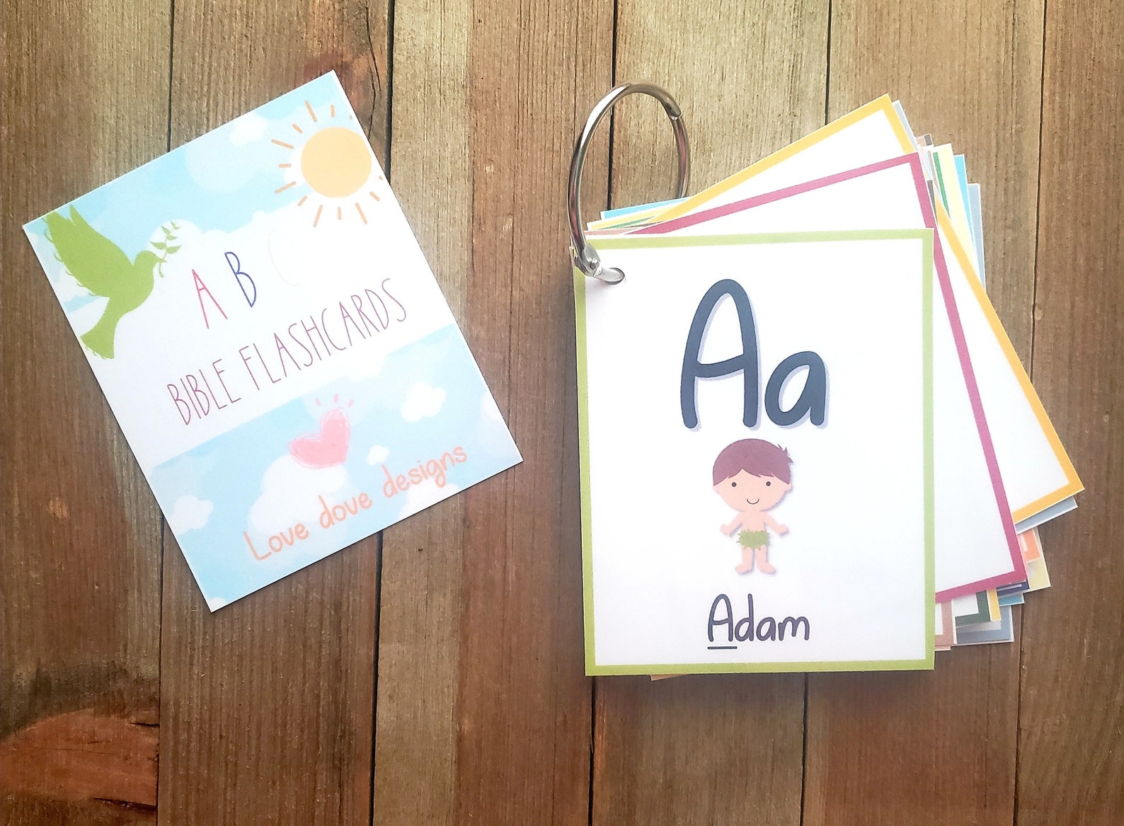 Childrens ABC Bible Themed Flash Cards, Bible Flash Cards, Childrens ...