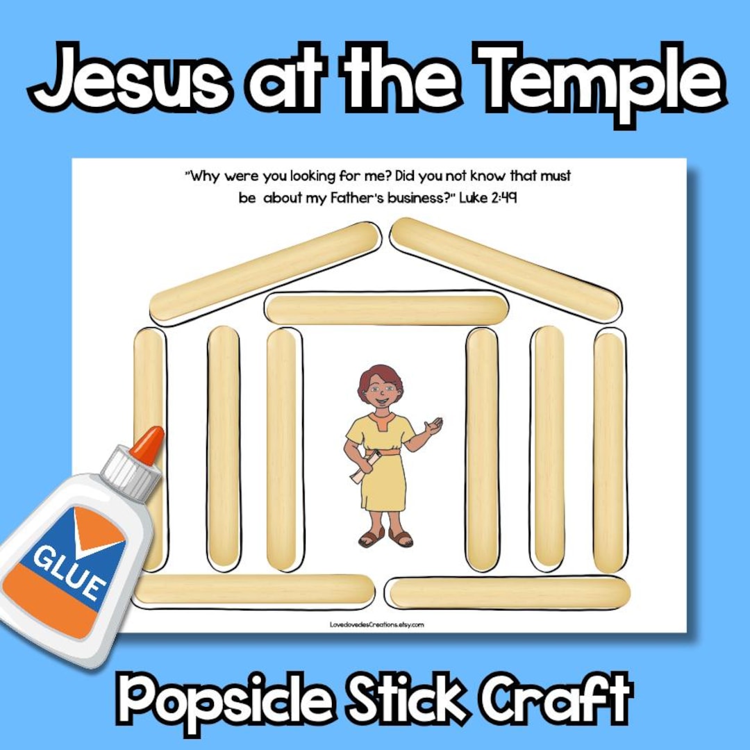 Boy Jesus at the Temple Popsicle Stick Craft (PDF Download) - Etsy
