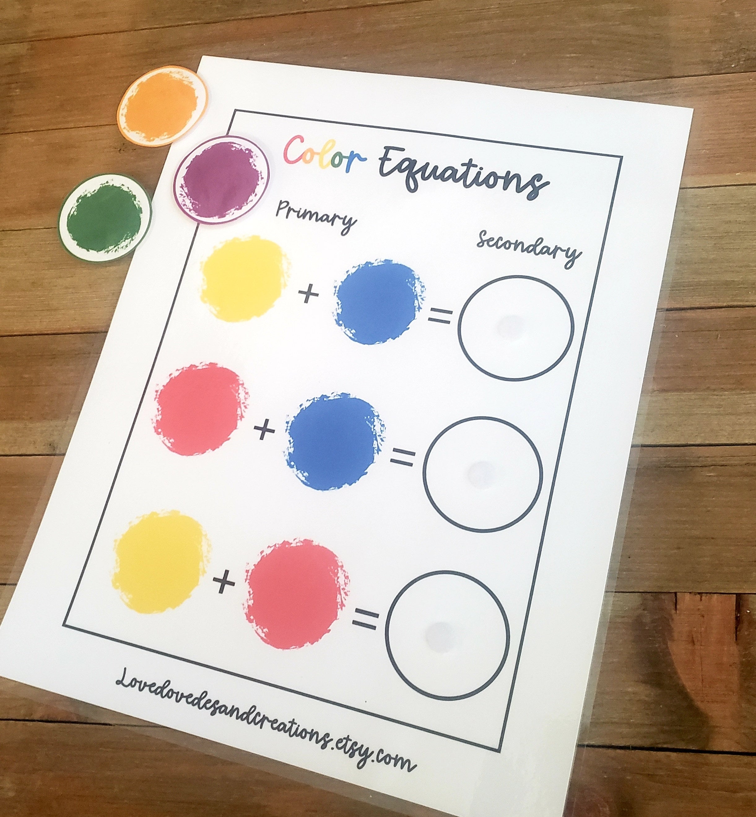 COLOR MIXING MAT, Color Mixing Printable, Color Mixing Worksheet ...