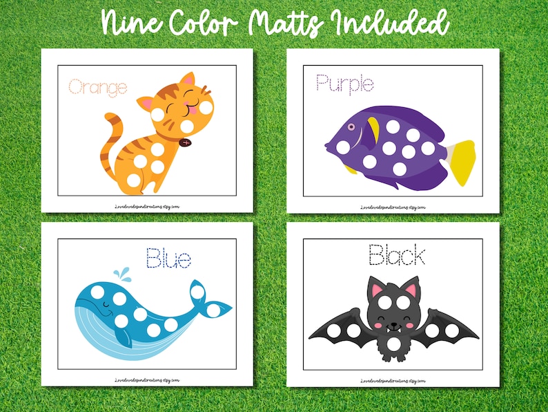 FINE MOTOR Pom Pom Color Sorting Mats Animal Themed, Color Sorting ...