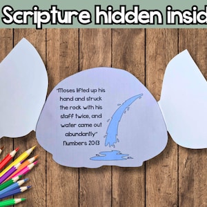 Water From the Rock Bible Craft, Moses Strikes the Rock Craft, Moses in ...