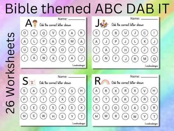 ABC Bible Themed Dab It Worksheet ABC Worksheets Alphabet - Etsy