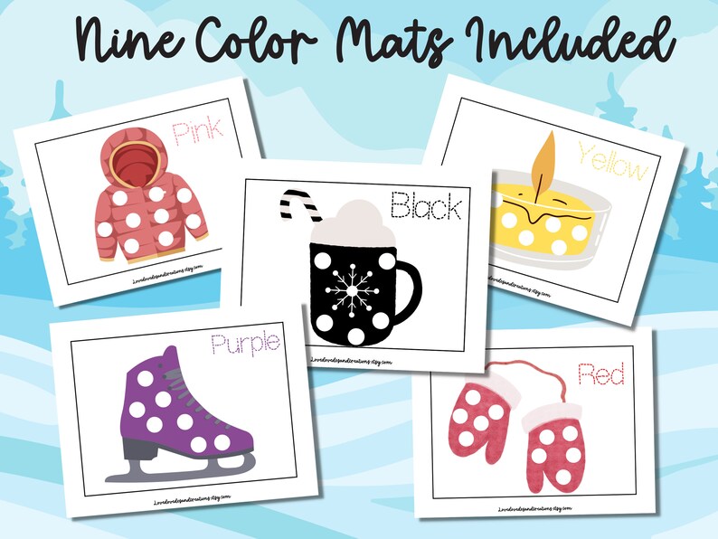 FINE MOTOR Pom Pom Color Sorting Mats Winter Themed Preachool - Etsy