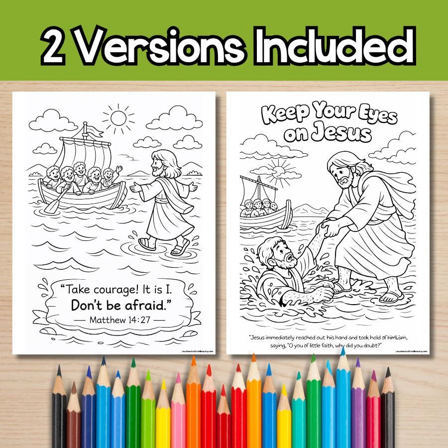 Jesus Walks on Water Bible Coloring Page , Keep Your Eyes on Jesus ...