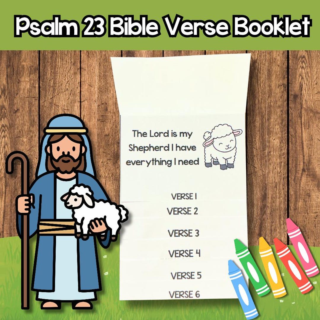 Psalm 23 Bible Verse Booklet: Kids Coloring Page (PDF) - Etsy