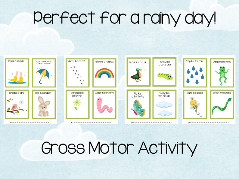 Spring Movement and Sound Cards, Spring Activity for Preschool and ...