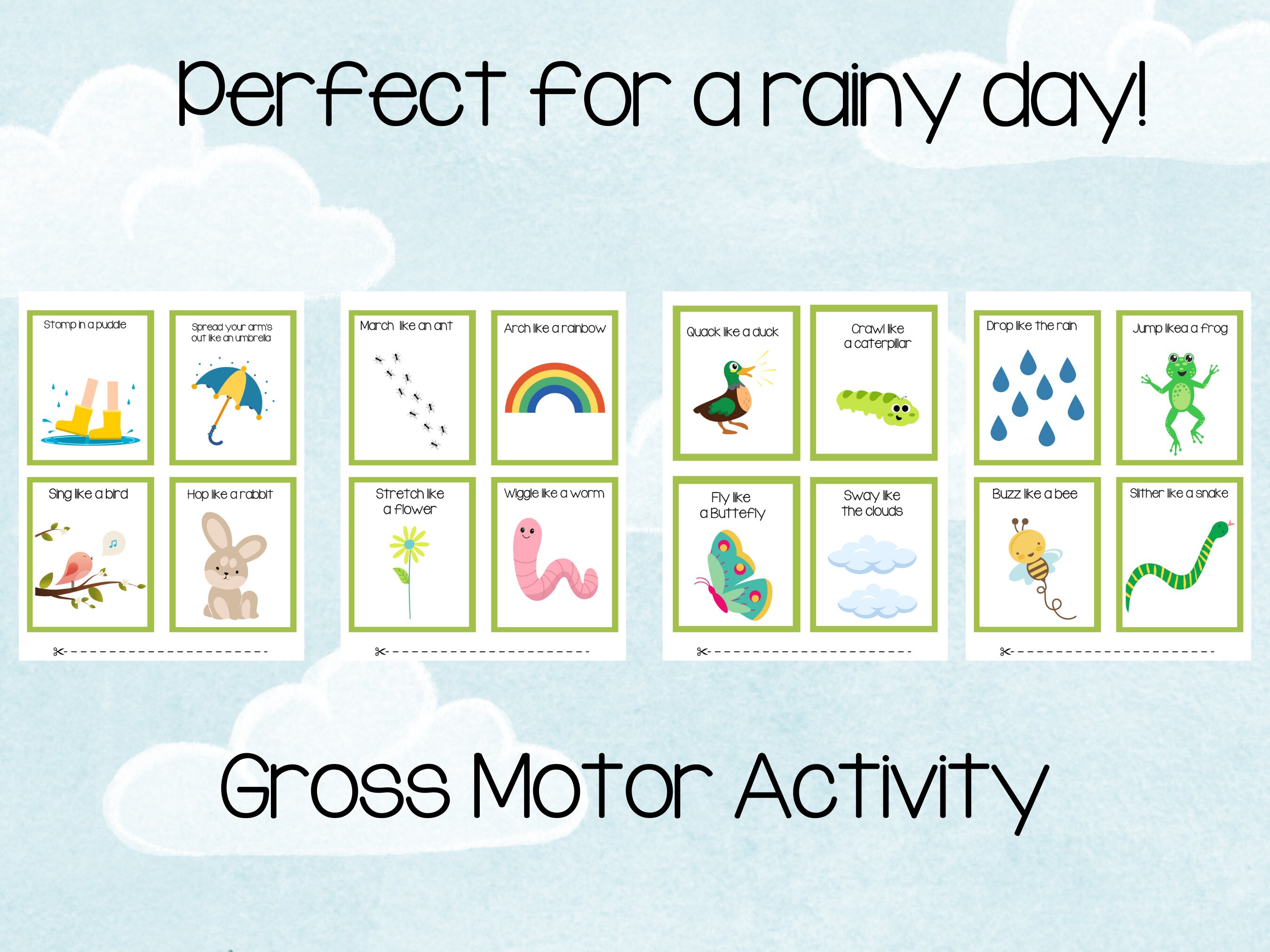 Spring Movement and Sound Cards, Spring Activity for Preschool and ...