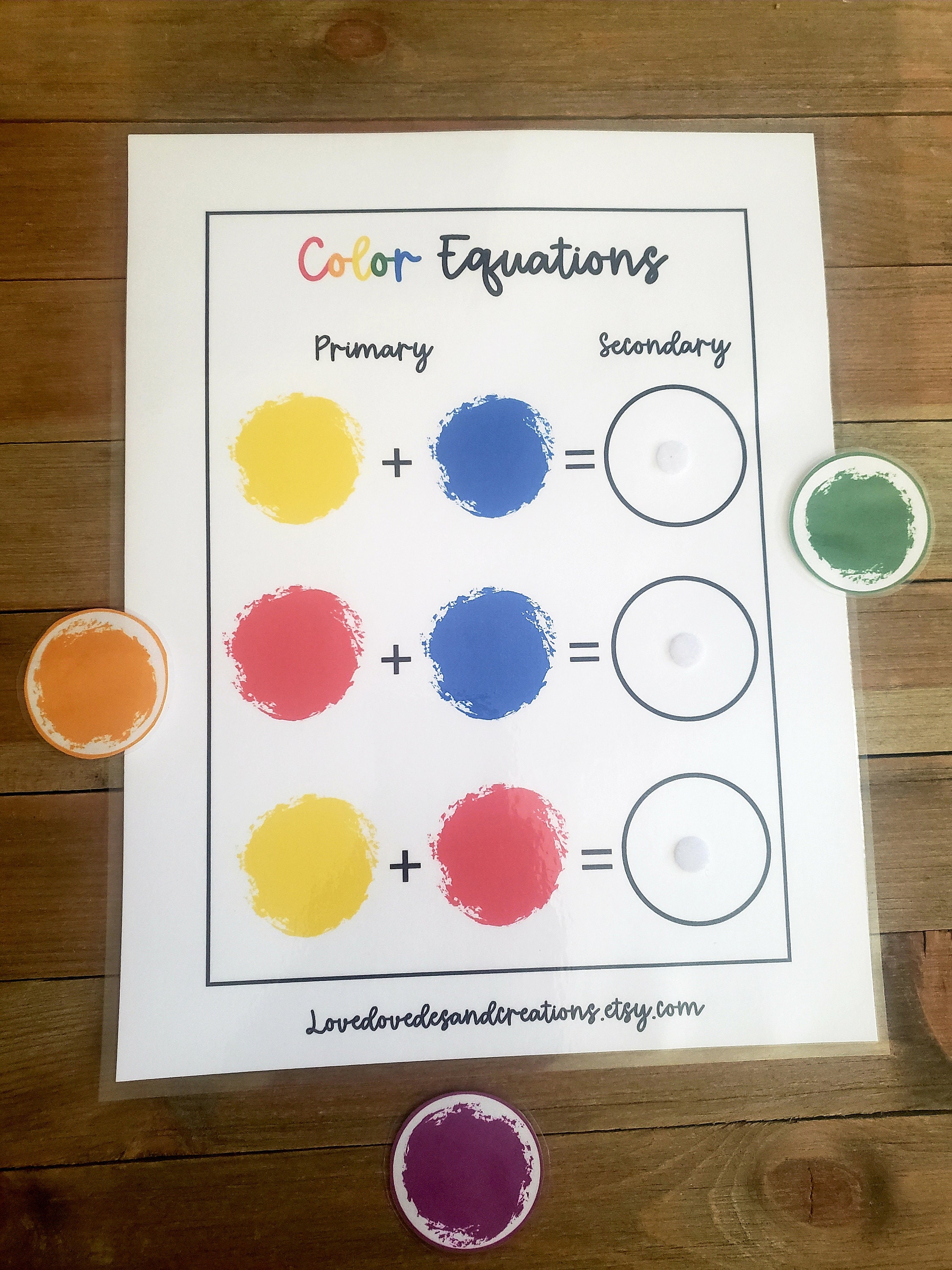 Color Mixing Mat Printable: Primary & Secondary Colors Activity (PDF ...
