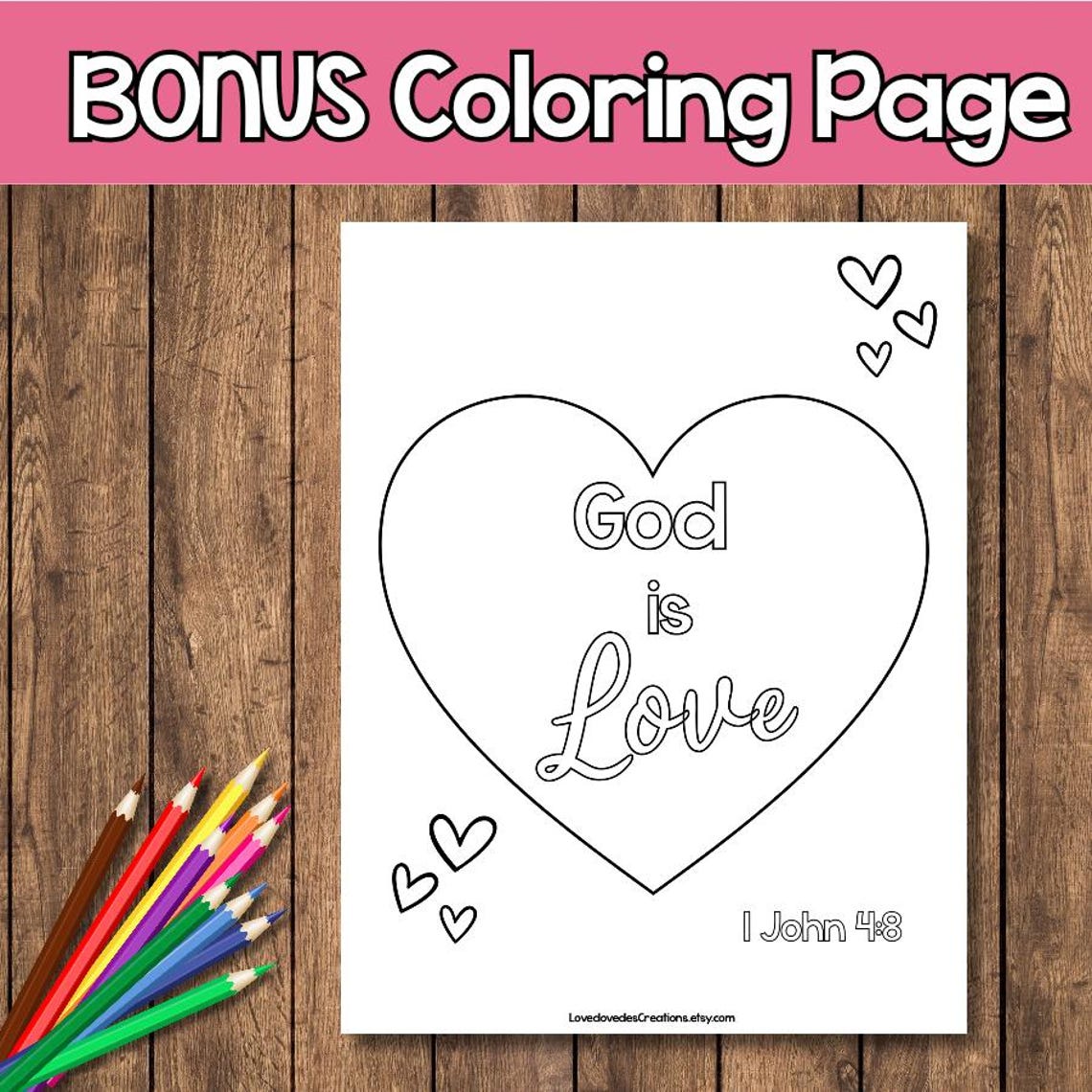 God is Love Printable Paper Bracelet Craft PDF Bible Verse Coloring ...