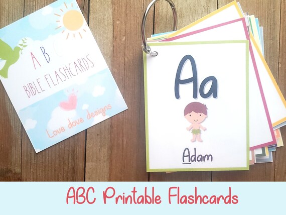 ABC Bible Flashcards Alphabet Flashcards Printable - Etsy