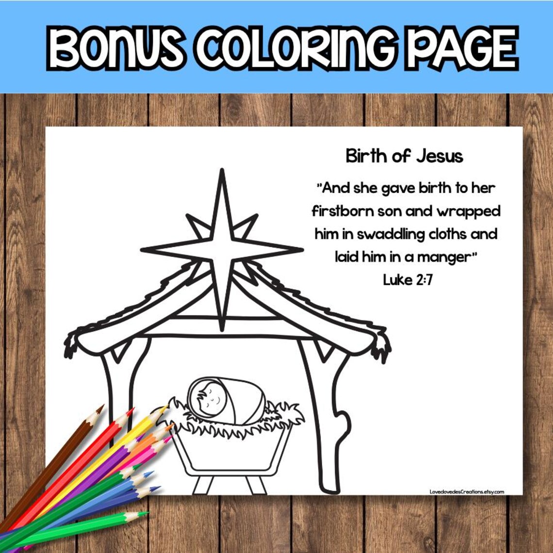 Baby Jesus is Born Printable Craft Activity (PDF) - Etsy