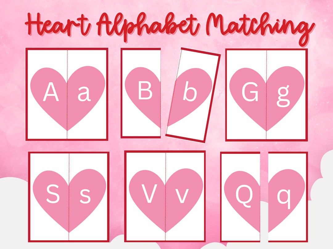 Valentines Day Alphabet Matching Activity, Valentines Day Alphabet ...