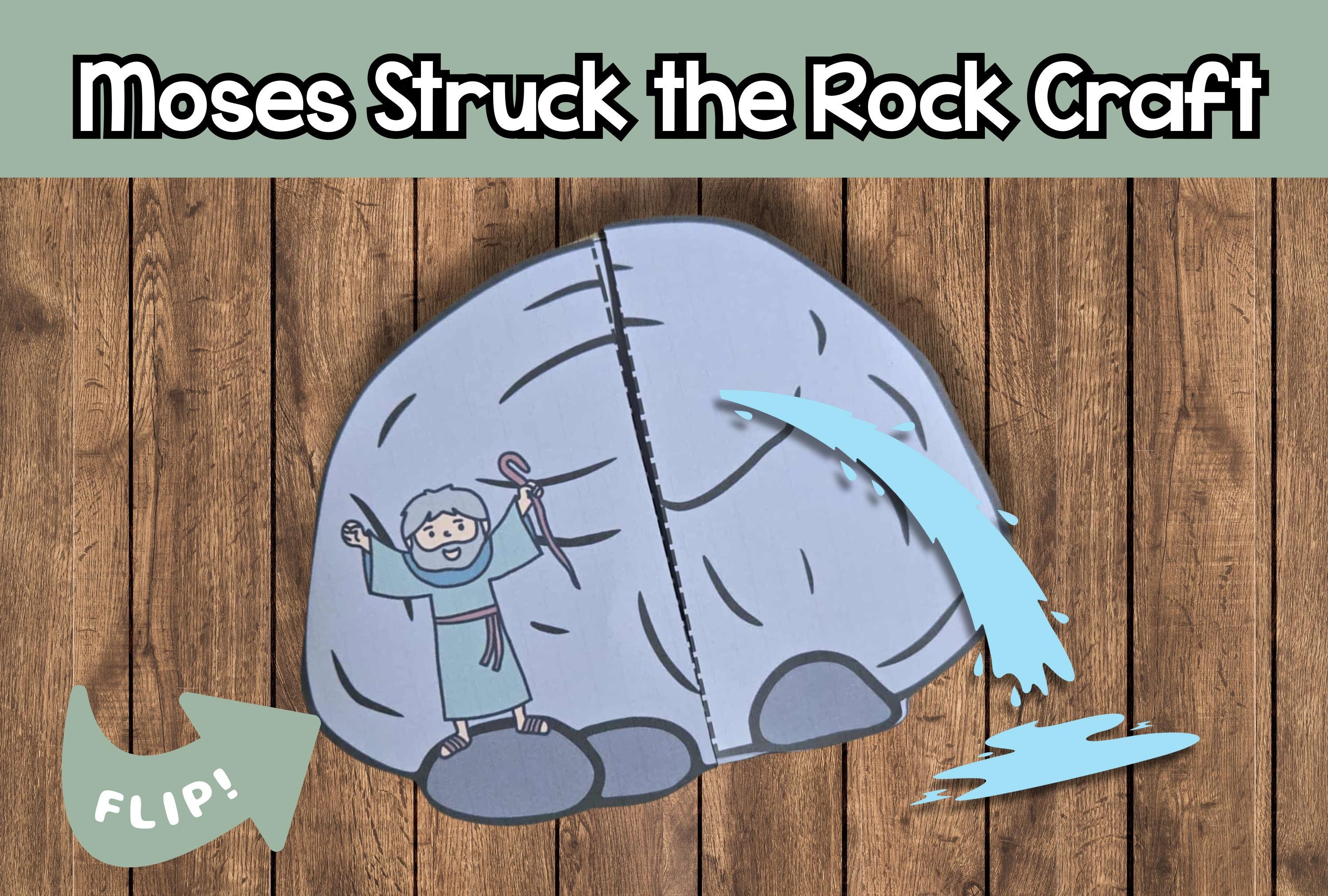Water From the Rock Bible Craft, Moses Strikes the Rock Craft, Moses in ...