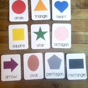 Shape Flashcards Montessori Style, Shape Flashcards, Shape Matching ...
