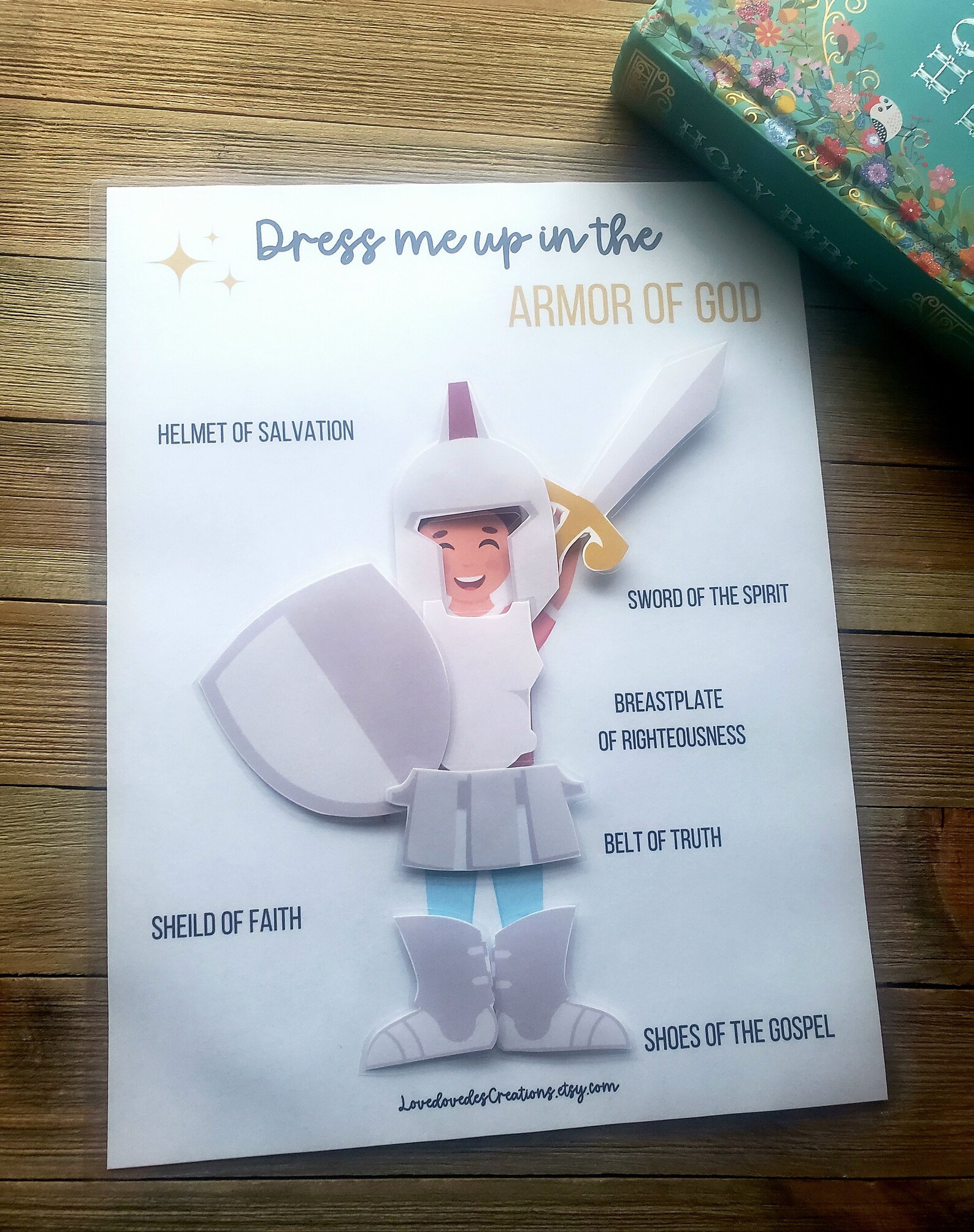 Armor of God Bible Activity: Sunday School Printable (PDF) - Etsy