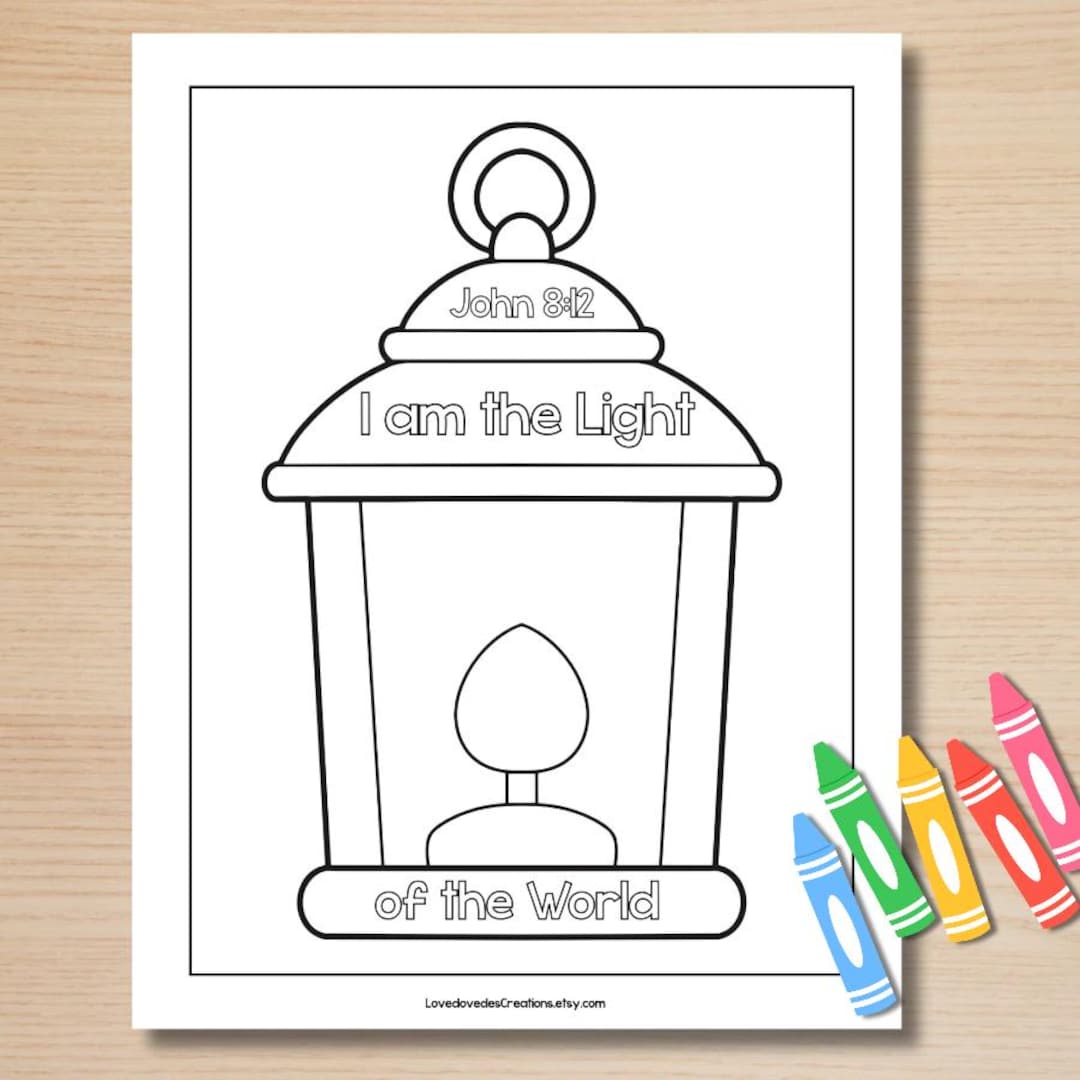 I Am the Light of the World John 8:12 Bible Coloring Page (PDF) - Etsy