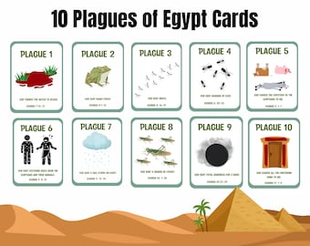 10 Plagues of Egypt Flash Cards: Bible Lesson Activity (PDF) - Etsy