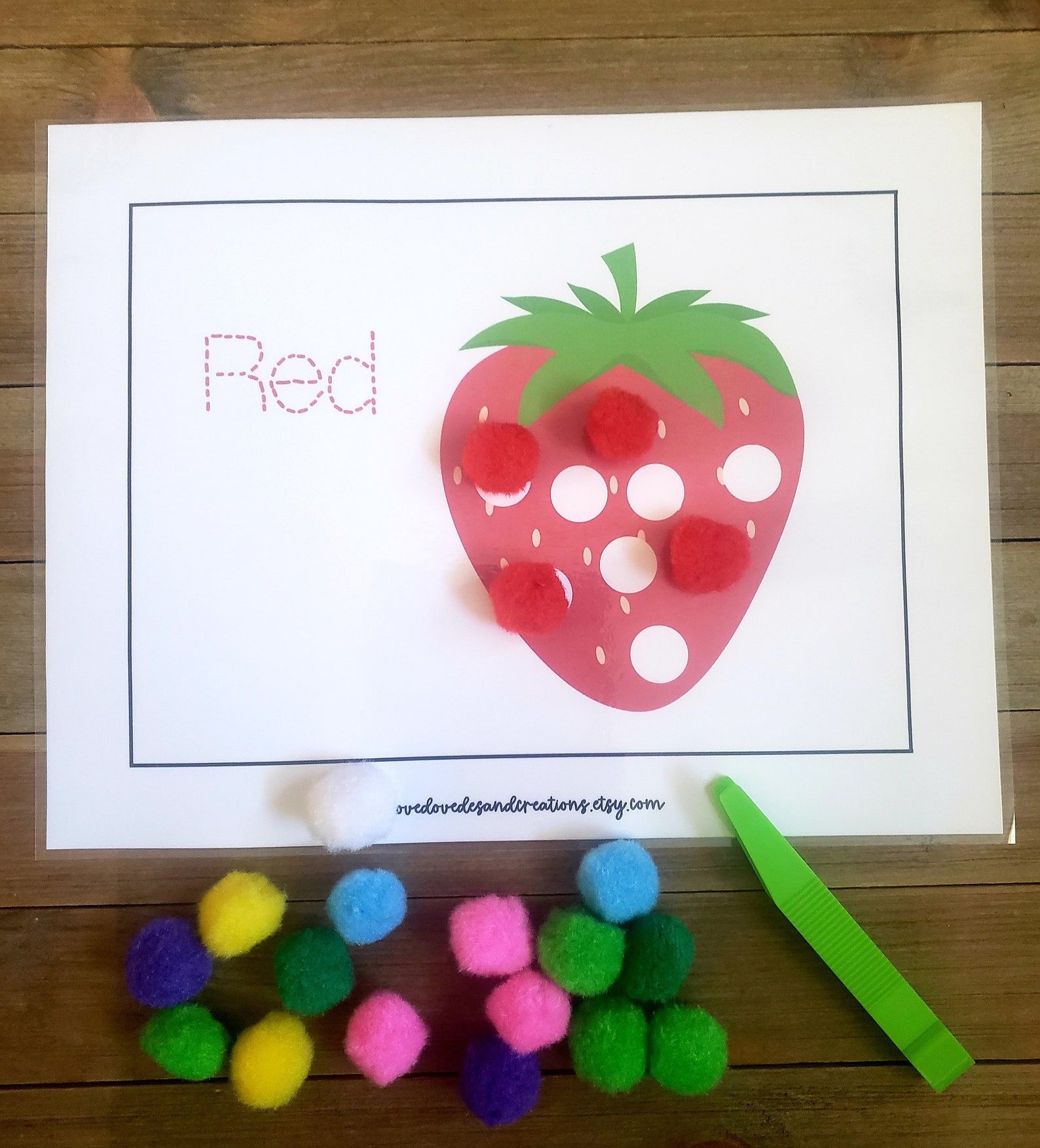 FINE MOTOR POM Pom Color Sorting Activityprinted&shipped Fruit,color ...