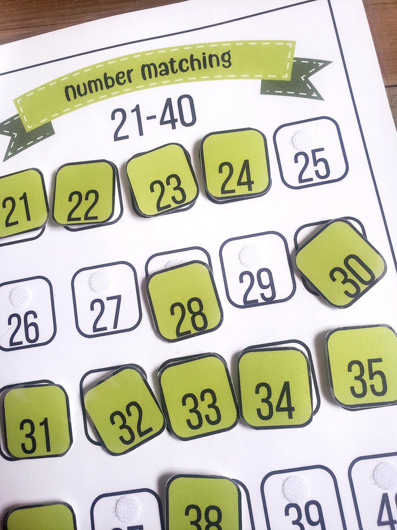 Number Matching Busy Book 1-100, Number Matching Worksheet, Number ...