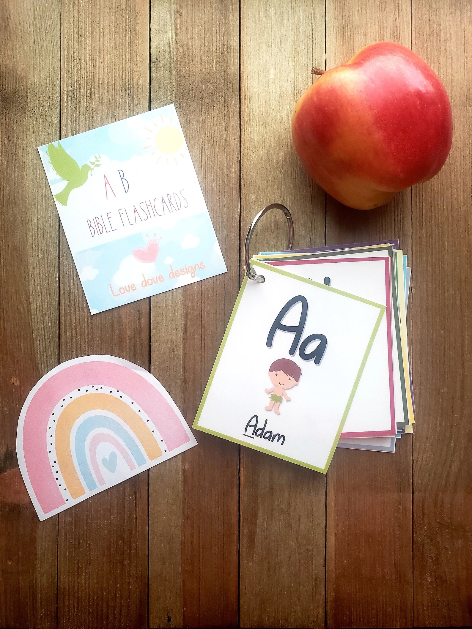 Childrens ABC Bible Themed Flash Cards, Bible Flash Cards, Childrens ...
