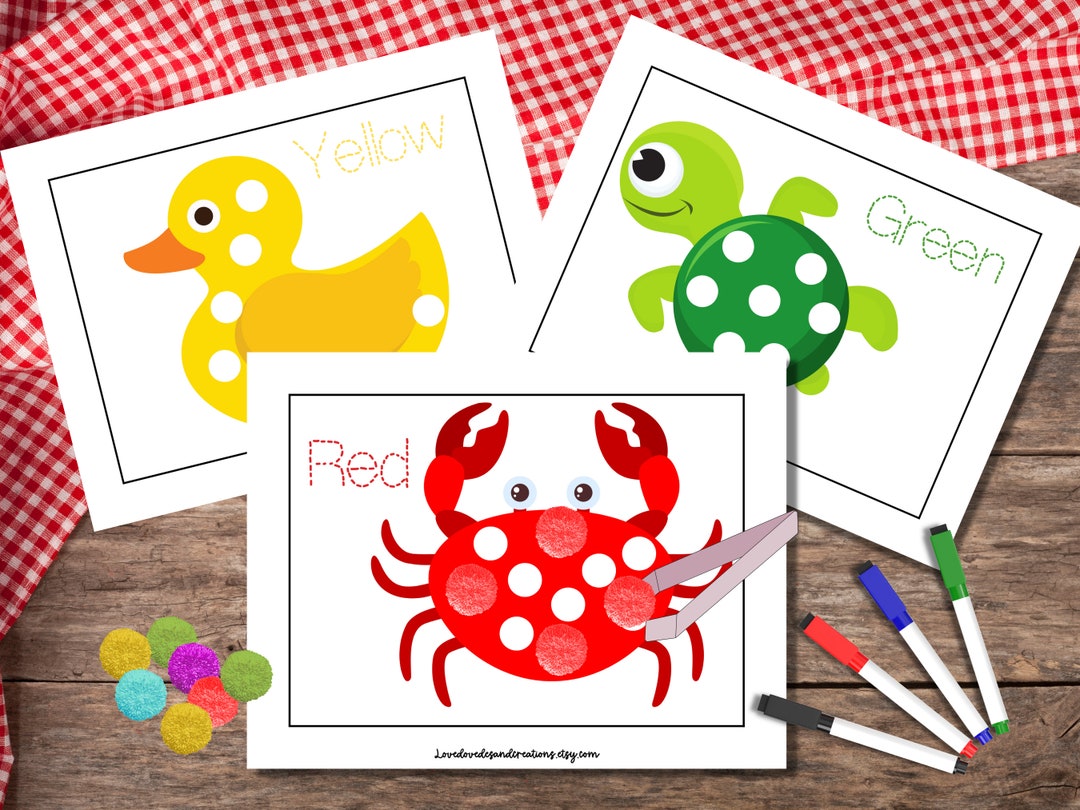Animal Color Sorting Mats: Fine Motor Preschool Activity (PDF Pattern ...