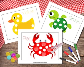 FINE MOTOR Pom Pom Color Sorting Mats Fruit Themed, Color Sorting ...