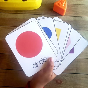 Shape Flashcards Montessori Style, Shape Flashcards, Shape Matching ...