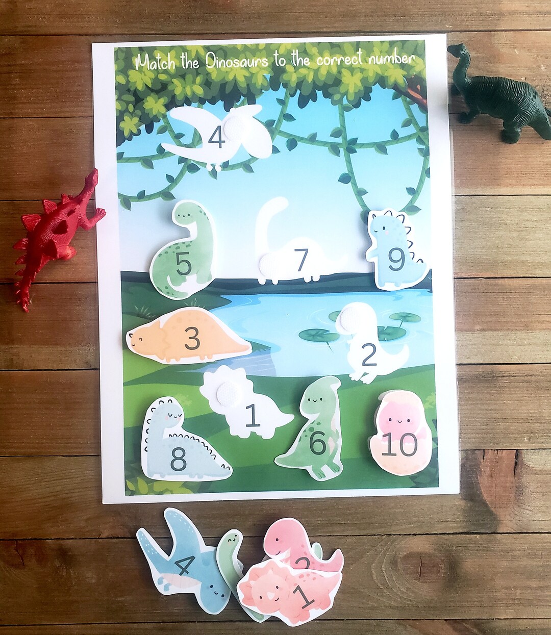 Buy Dinosaur Number Match Printable Dinosaur Busy Book Preschool Online ...