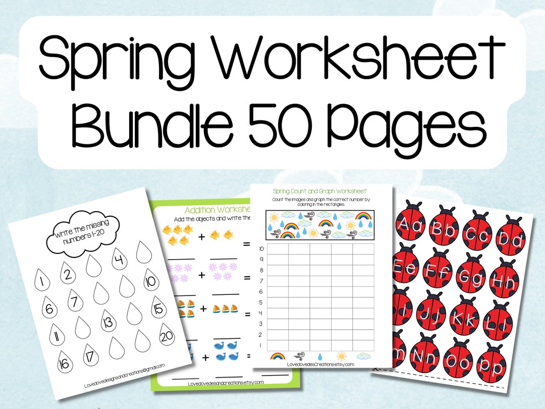 Spring Worksheets Bundle, Spring Math Worksheet,spring Alphabet ...