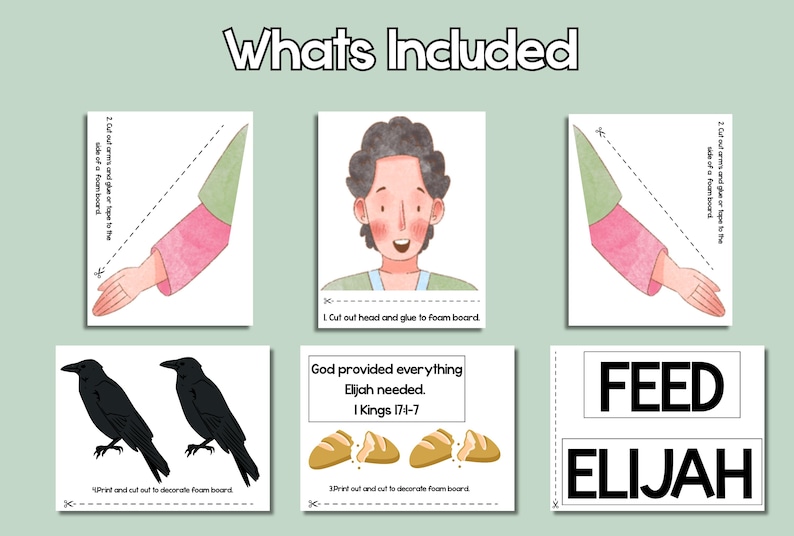 Elijah and the Ravens Bible Game: DIY Sunday School Activity (PDF ...