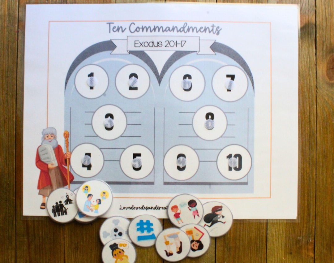 10 Commandments Printable Activity, 10 Commandments for Kids, Bible ...