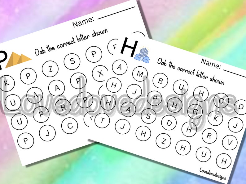 ABC Bible Themed Dab It Worksheet ABC Worksheets Alphabet - Etsy