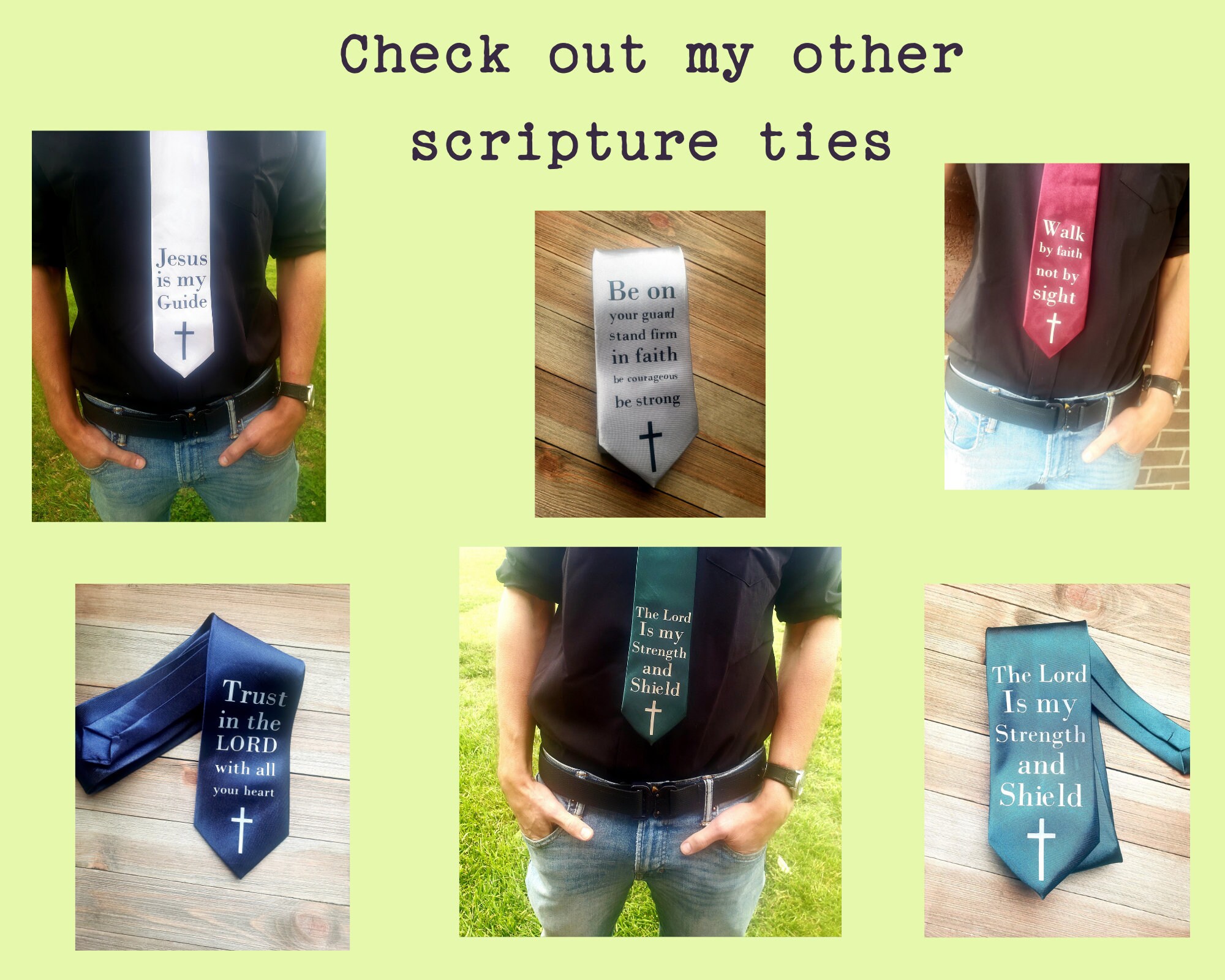 Bible Verse Neckties Men's Formal Neckties Scripture - Etsy