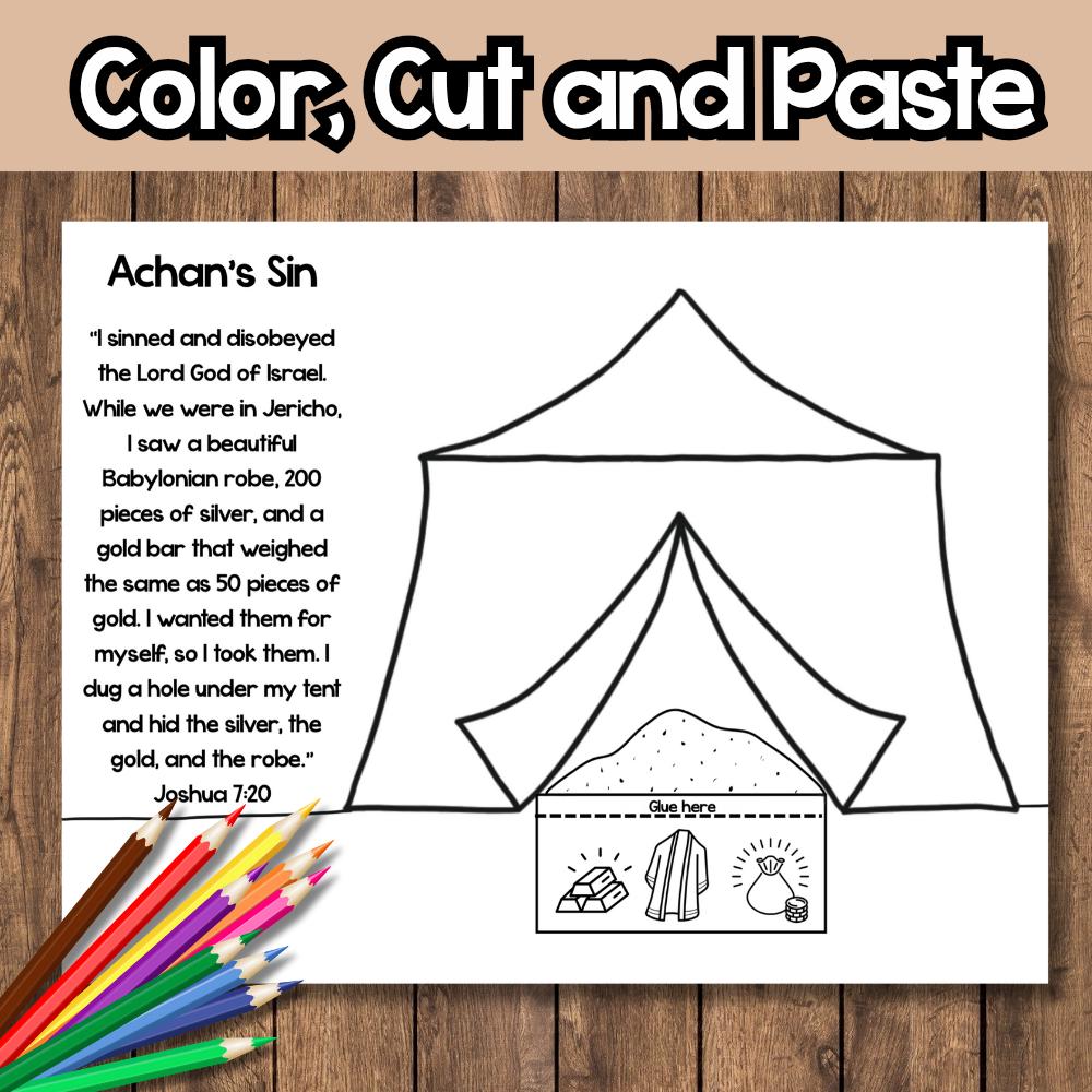 Achan's Sin Bible Craft: Sunday School Bible Lesson PDF Download - Etsy