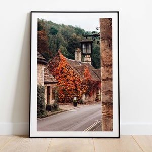 England Photography Print, Castle Combe Cottage, Uk Autumn Print, Fall ...