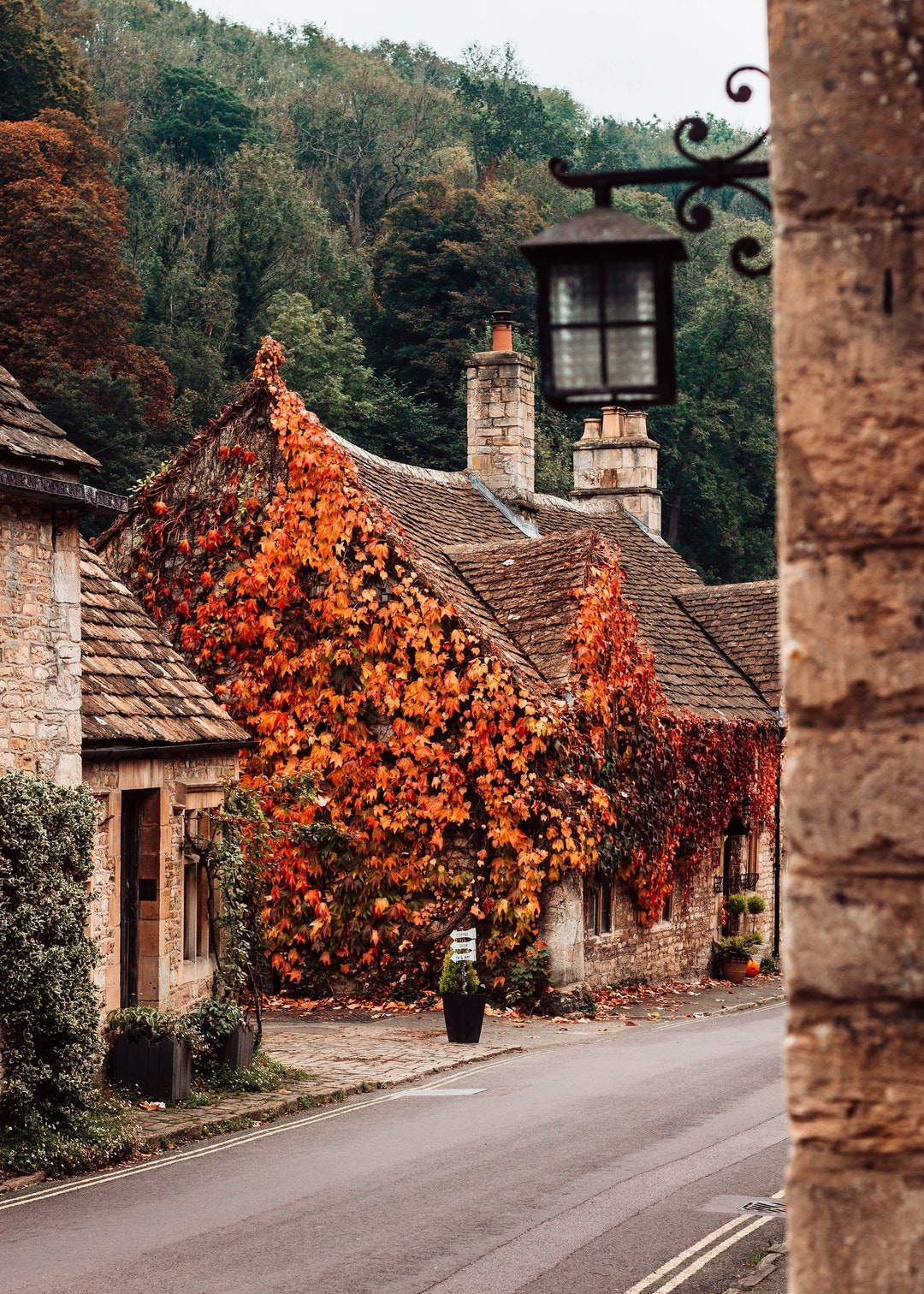England Photography Print, Castle Combe Cottage, Uk Autumn Print, Fall ...