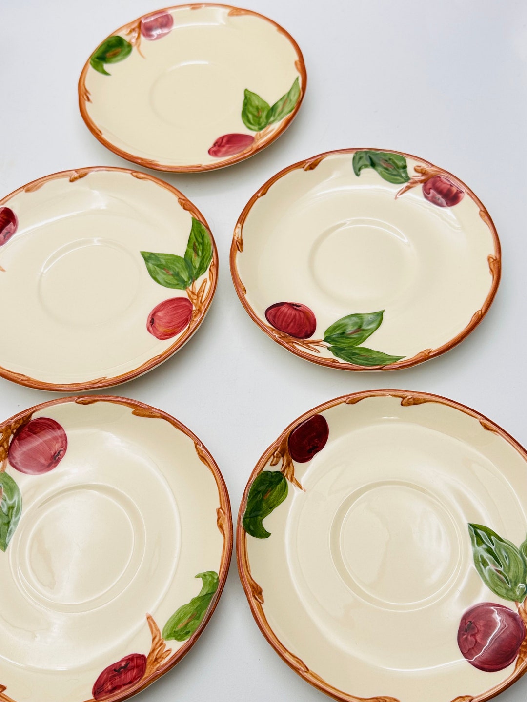 Vintage Franciscan Apple Pattern 5 7/8 Saucers Set of 5 1950s ...