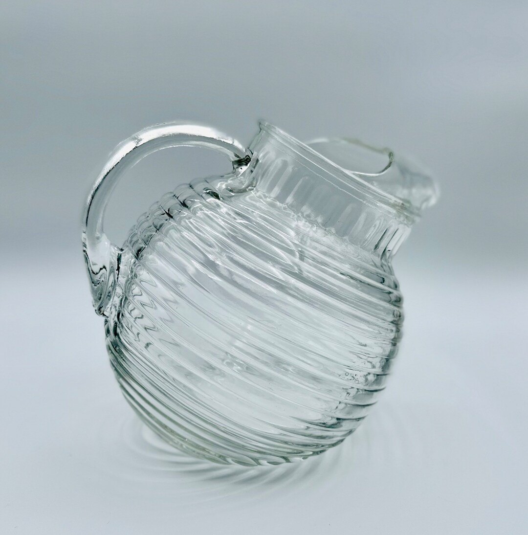 Vintage Anchor Hocking Glass Pitcher / Manhattan Style Clear - Etsy