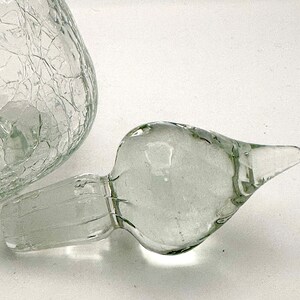Vintage Blenko Glass Thistle Decanter Crackle Pattern, Mid-century ...