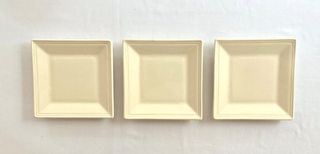 Williams-sonoma Hudson Cream Colored Square Plates / 7 - Etsy