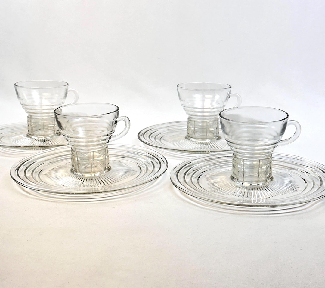 1930s Louis A Leppke Glass Safe Serve Luncheon Set - Set of 4 - Art ...