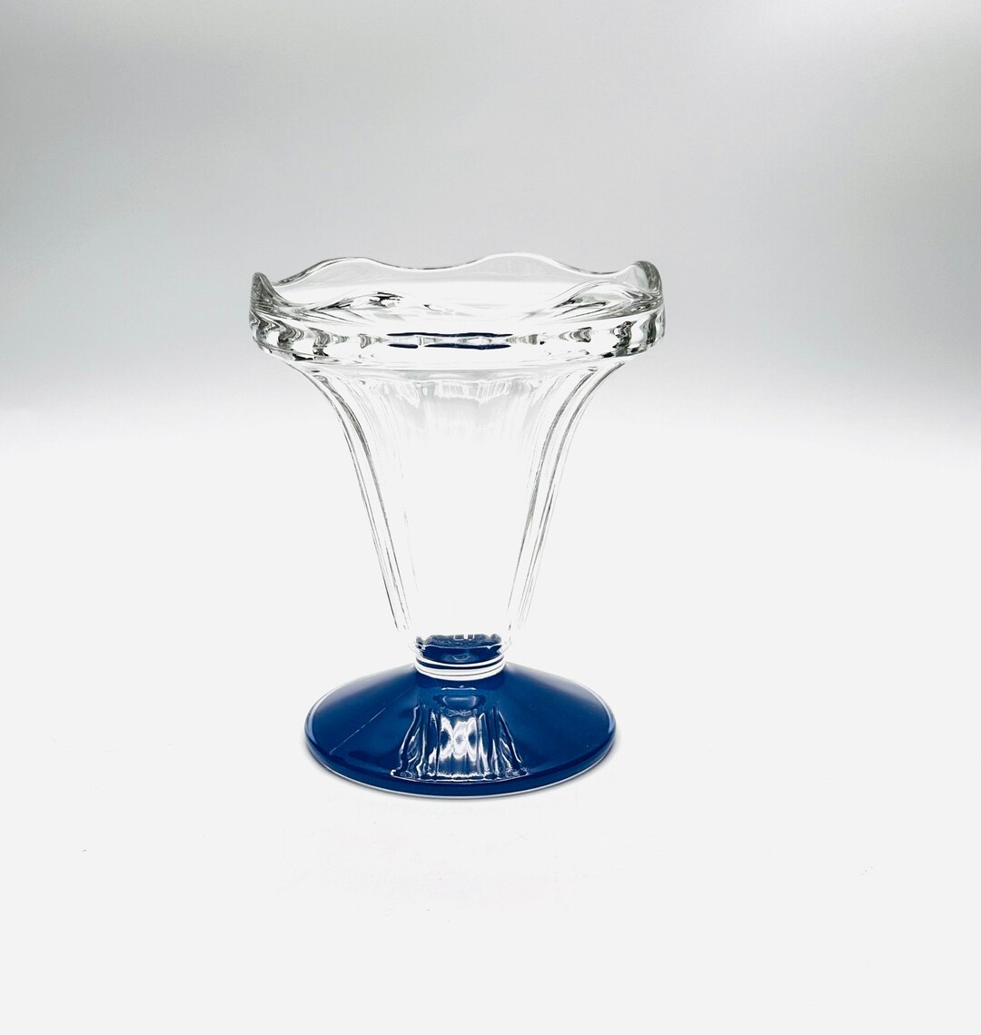 Vintage Arcoroc Sundae / Parfait Cup / Clear With Cobalt Blue Stem ...