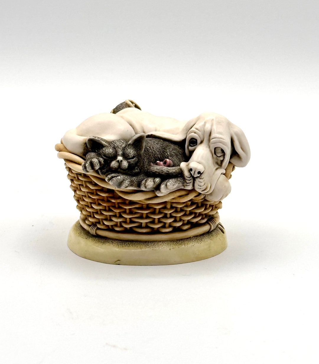 Harmony Kingdom pecking Order Dog Cat Figurine Box Vintage 1990s Hand ...