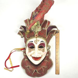 Vintage Venetian Jester Mask – Hand-painted, Carnival Wall Decor - Etsy
