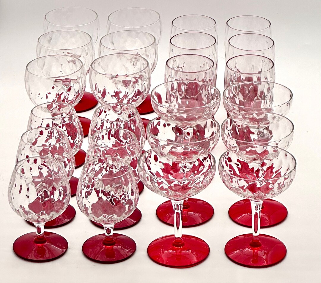 Vintage Morgantown Glass Fire and Ice 24pc Collection 1930s Diamond ...