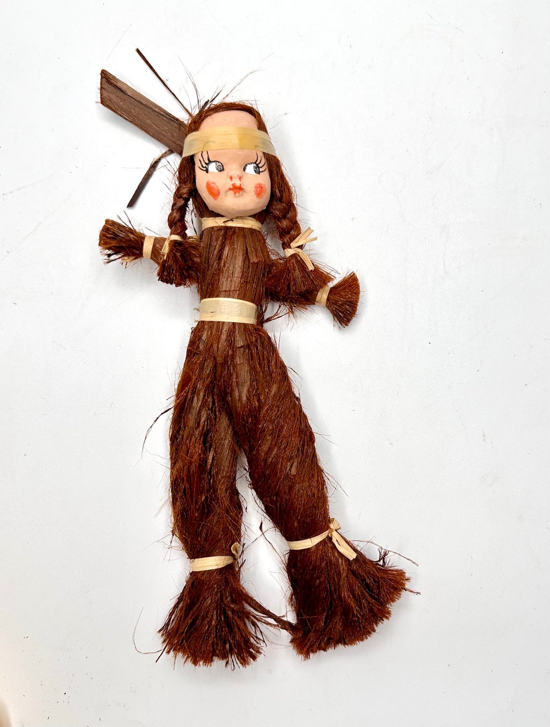 Vintage 1930s California Redwood Bark Souvenir Tourist Doll With ...